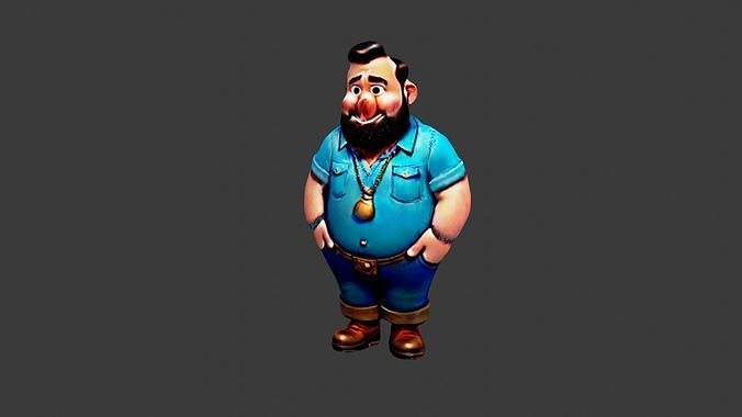 3D model Fat Man VR / AR / low-poly | CGTrader