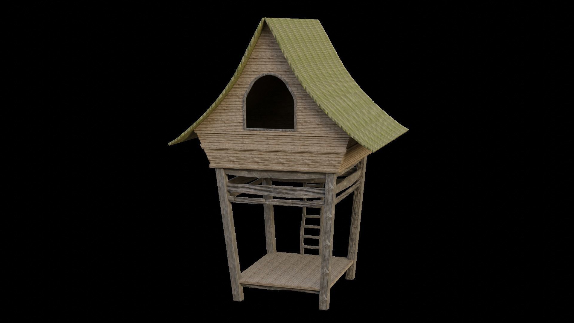 3D model JUNGLE HUT SHELTER HOUSE SURVIVAL VR / AR / low-poly | CGTrader