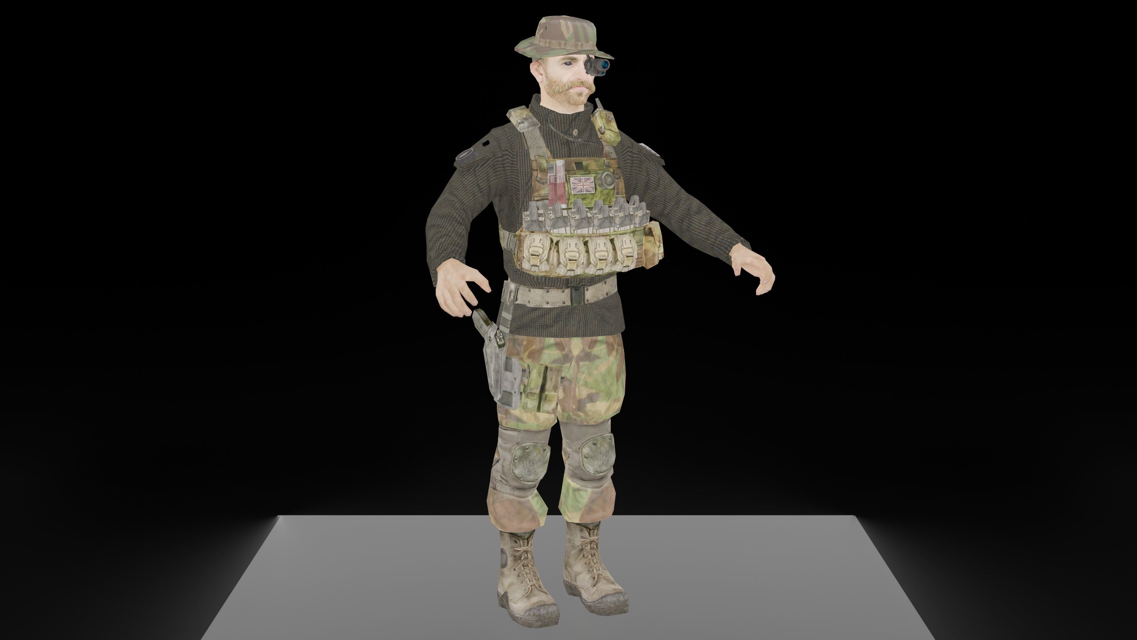 3D model Captain Price COD4 MW VR / AR / low-poly | CGTrader