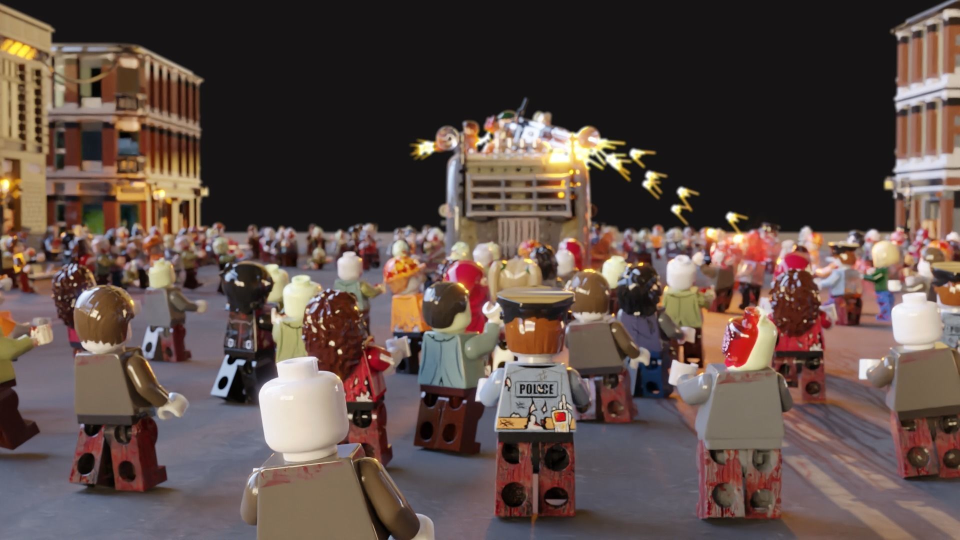 Zombie Apocalypse Lego Scene 3D model | CGTrader