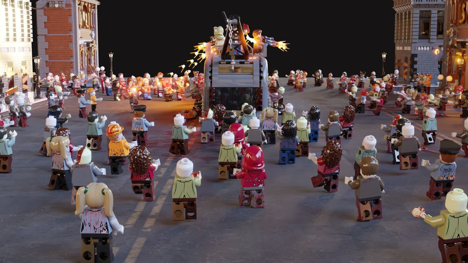 Zombie Apocalypse Lego Scene 3D model | CGTrader