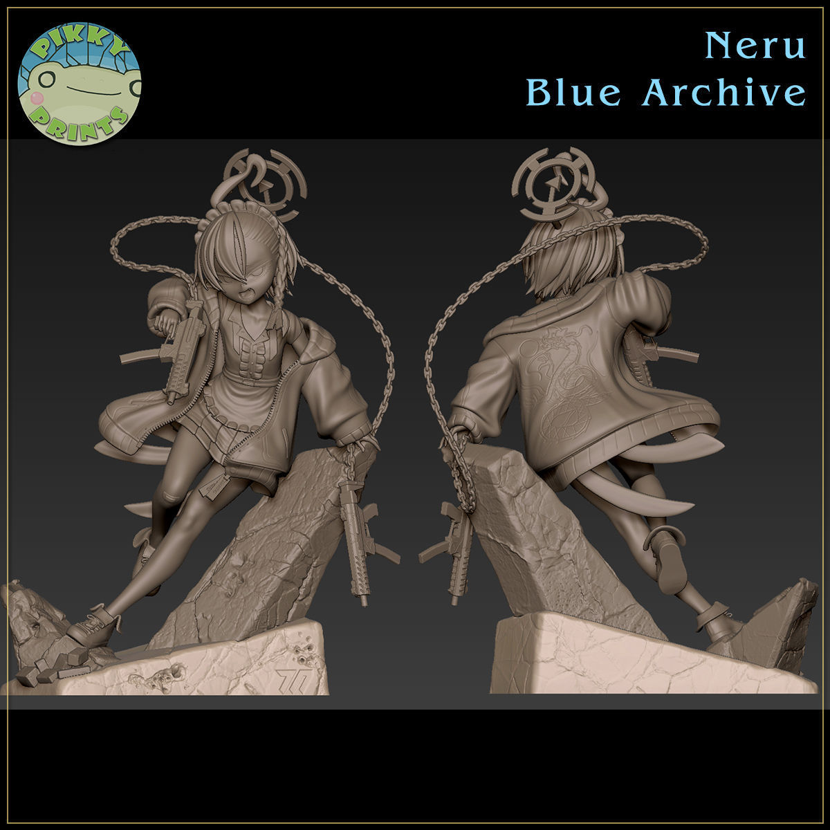 Neru - Blue Archive 3D model 3D printable | CGTrader