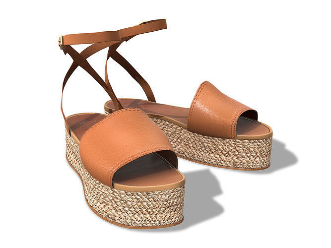 3D model Wedge Platform Sandals VR / AR / low-poly | CGTrader