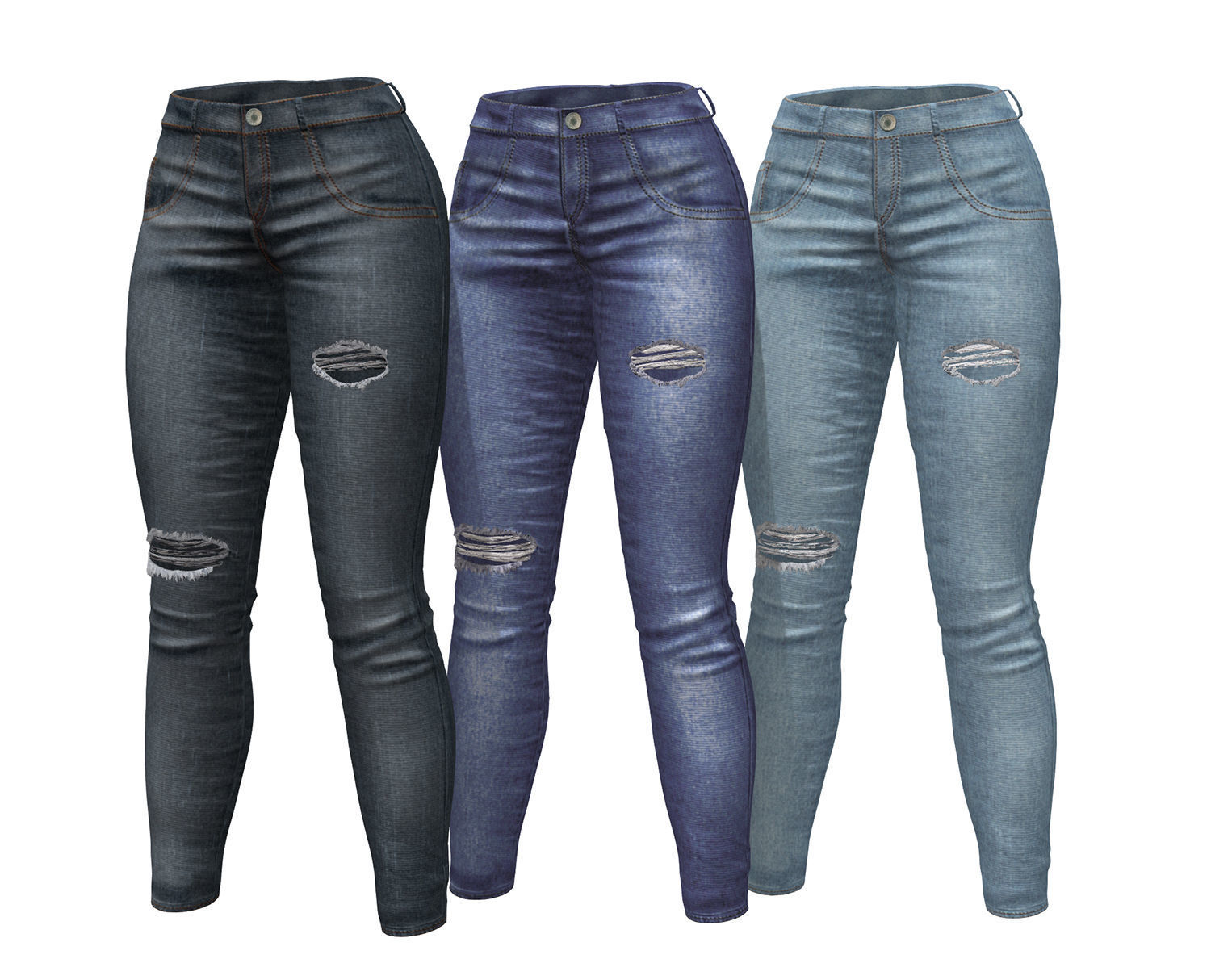 3D model Slim Thorn Jeans VR / AR / low-poly | CGTrader