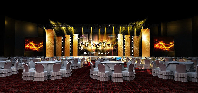 Stage party concert fashion catwalk T station 9 3D model | CGTrader