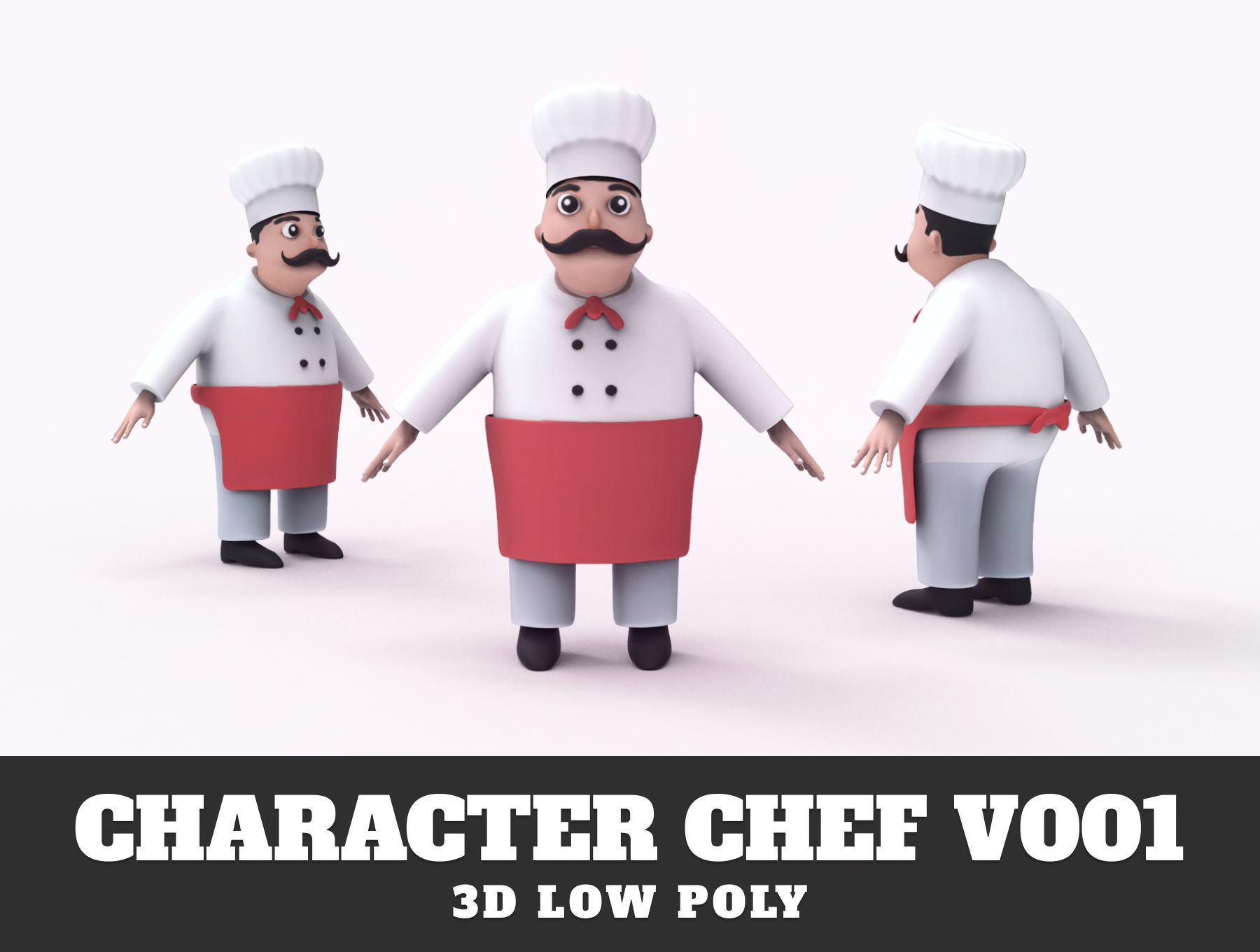 Character v001 Chef 3d free VR / AR / low-poly 3D model | CGTrader