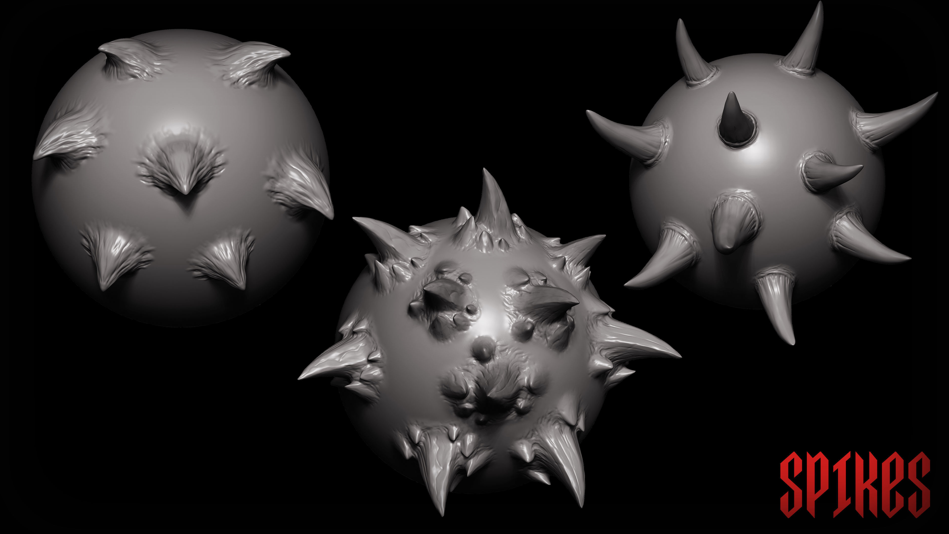 Zbrush and Blender 45 Unholy Brushes Obj Texture | CGTrader
