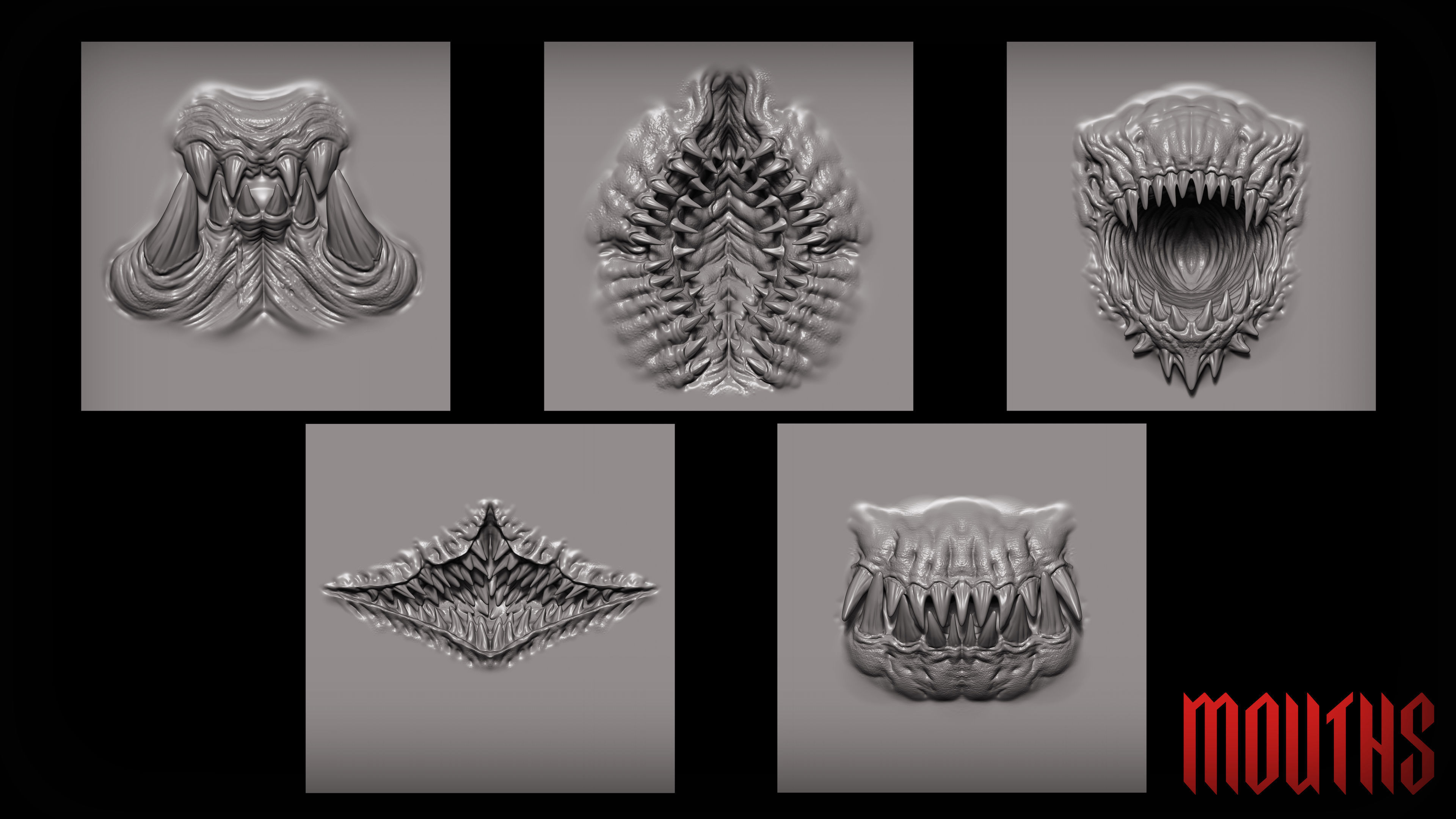 Zbrush and Blender 45 Unholy Brushes Obj Texture | CGTrader