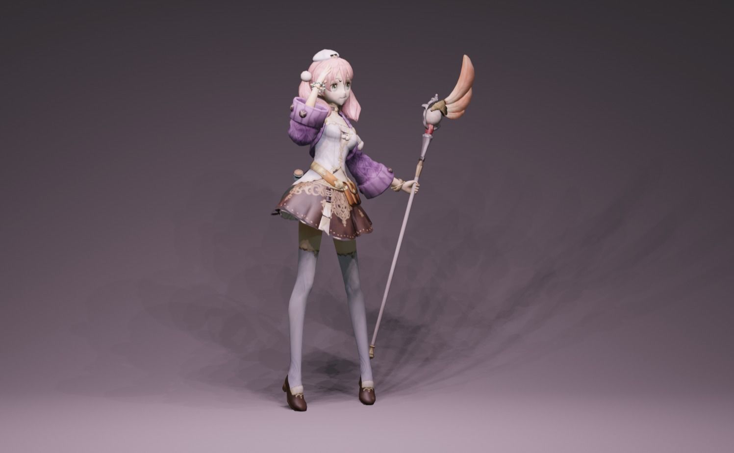 Anime Character - Atelier Escha 3D model | CGTrader