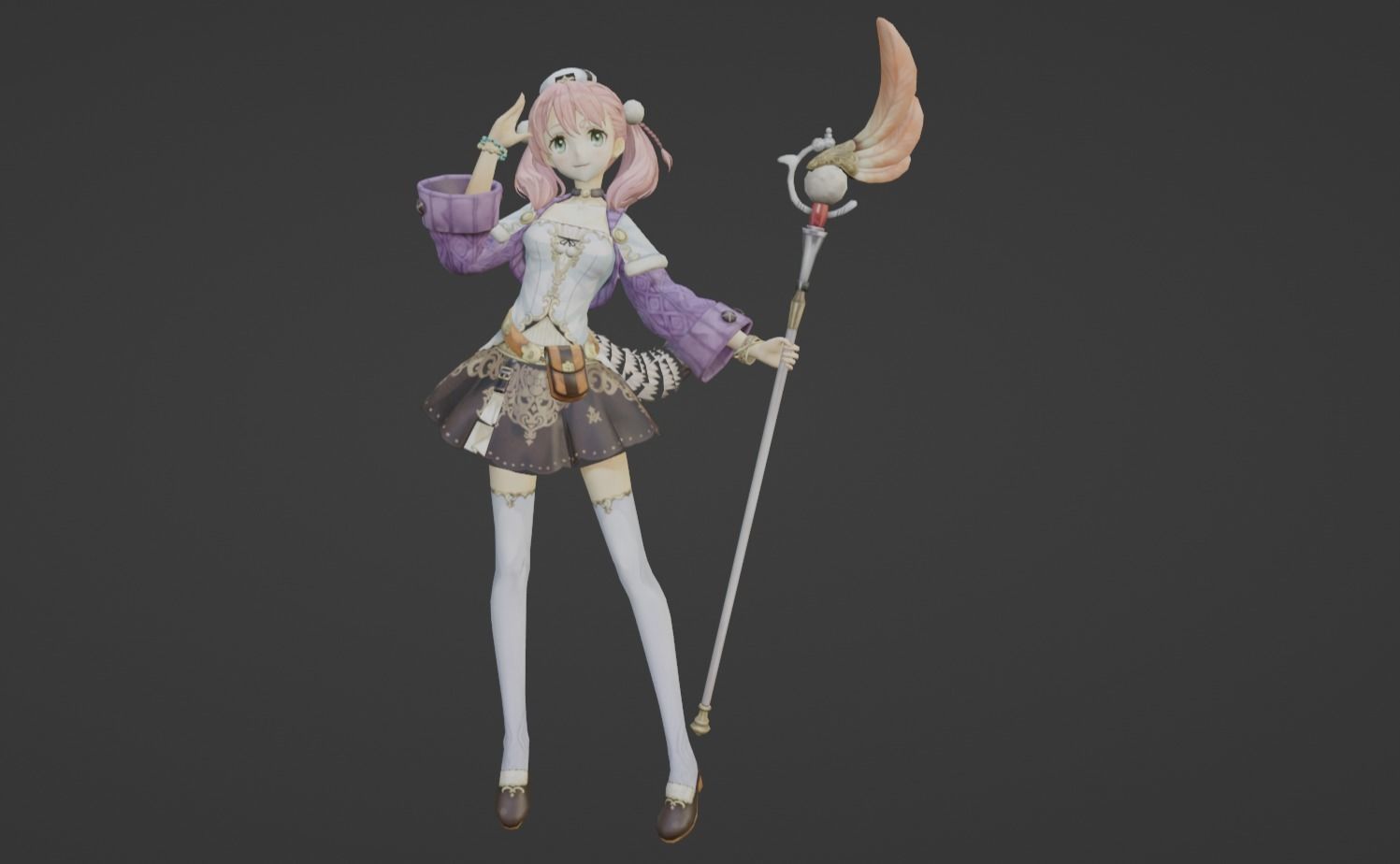 Anime Character - Atelier Escha 3D model | CGTrader