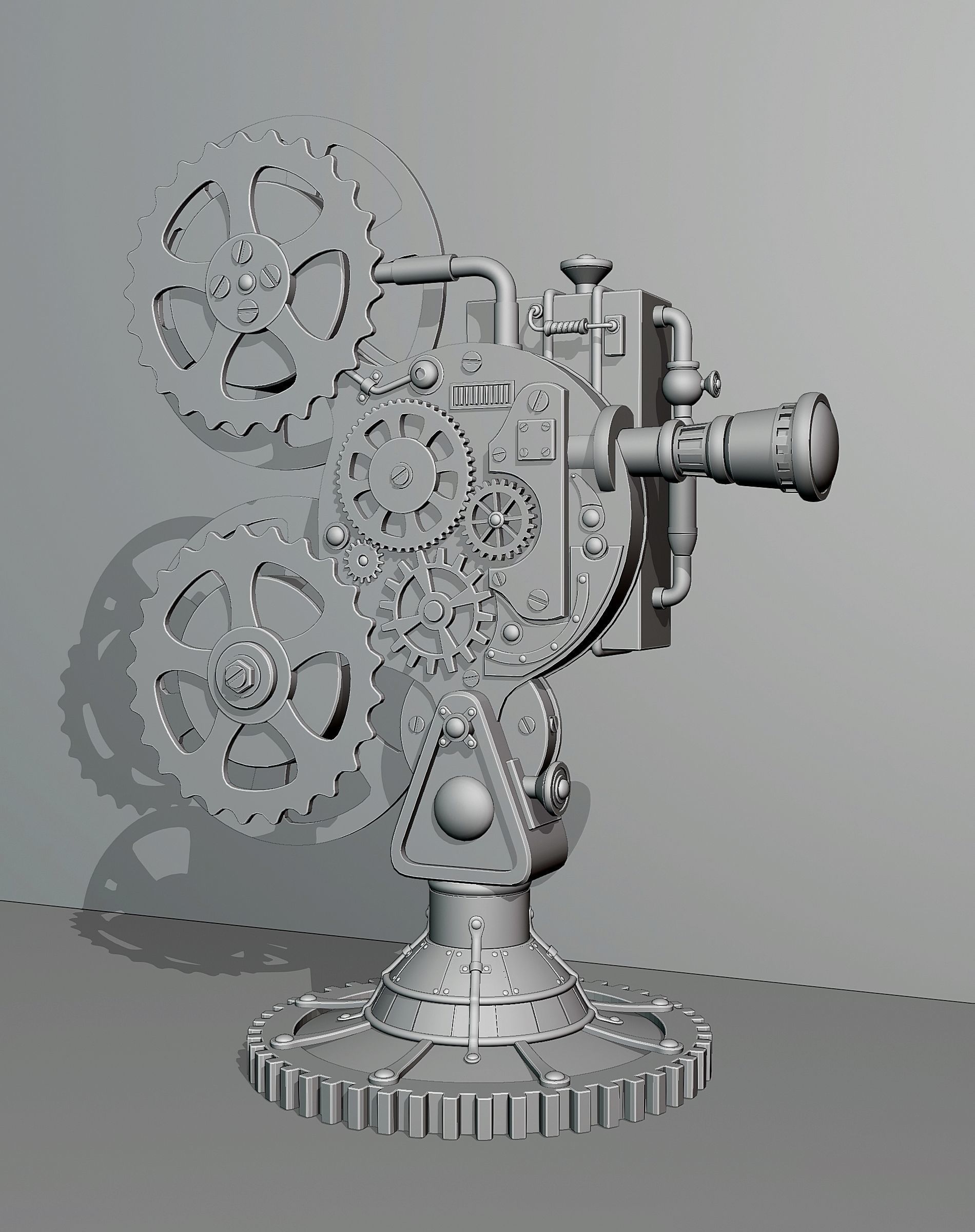 Cinema projector in steampunk style 3D model | CGTrader