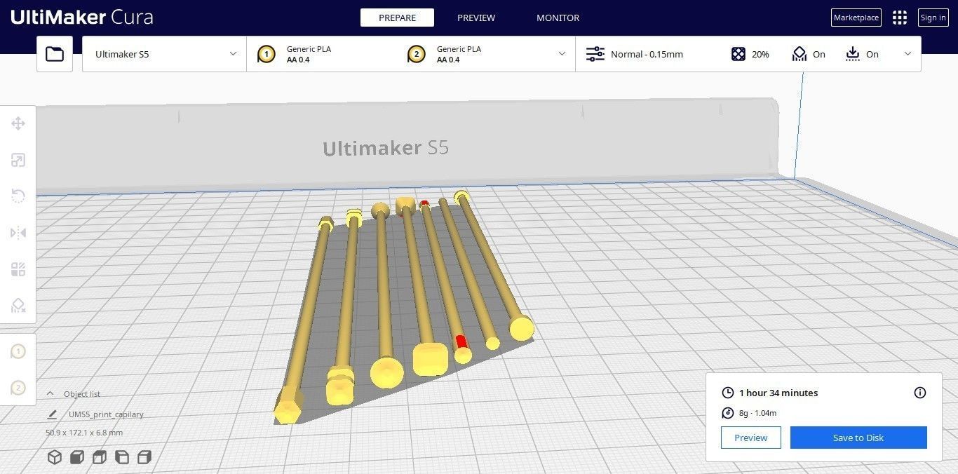 Micro Capillary Tube with Secure Cap printable 3D Model 3D model 3D ...