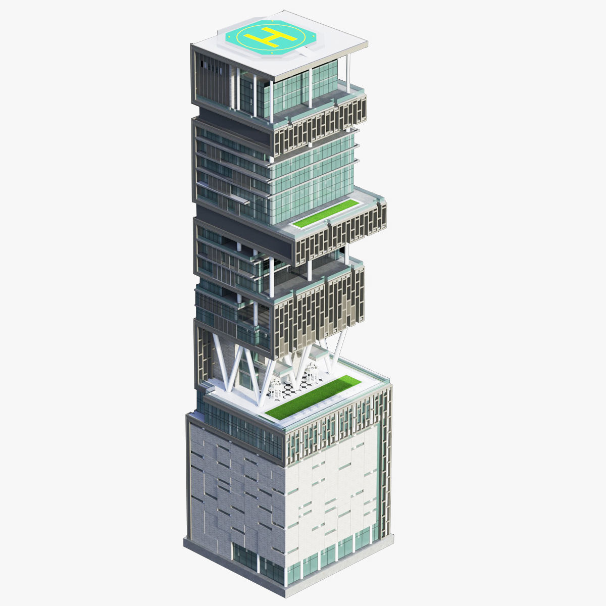 ANTILIA HOUSE MUMBAI 3D model | CGTrader