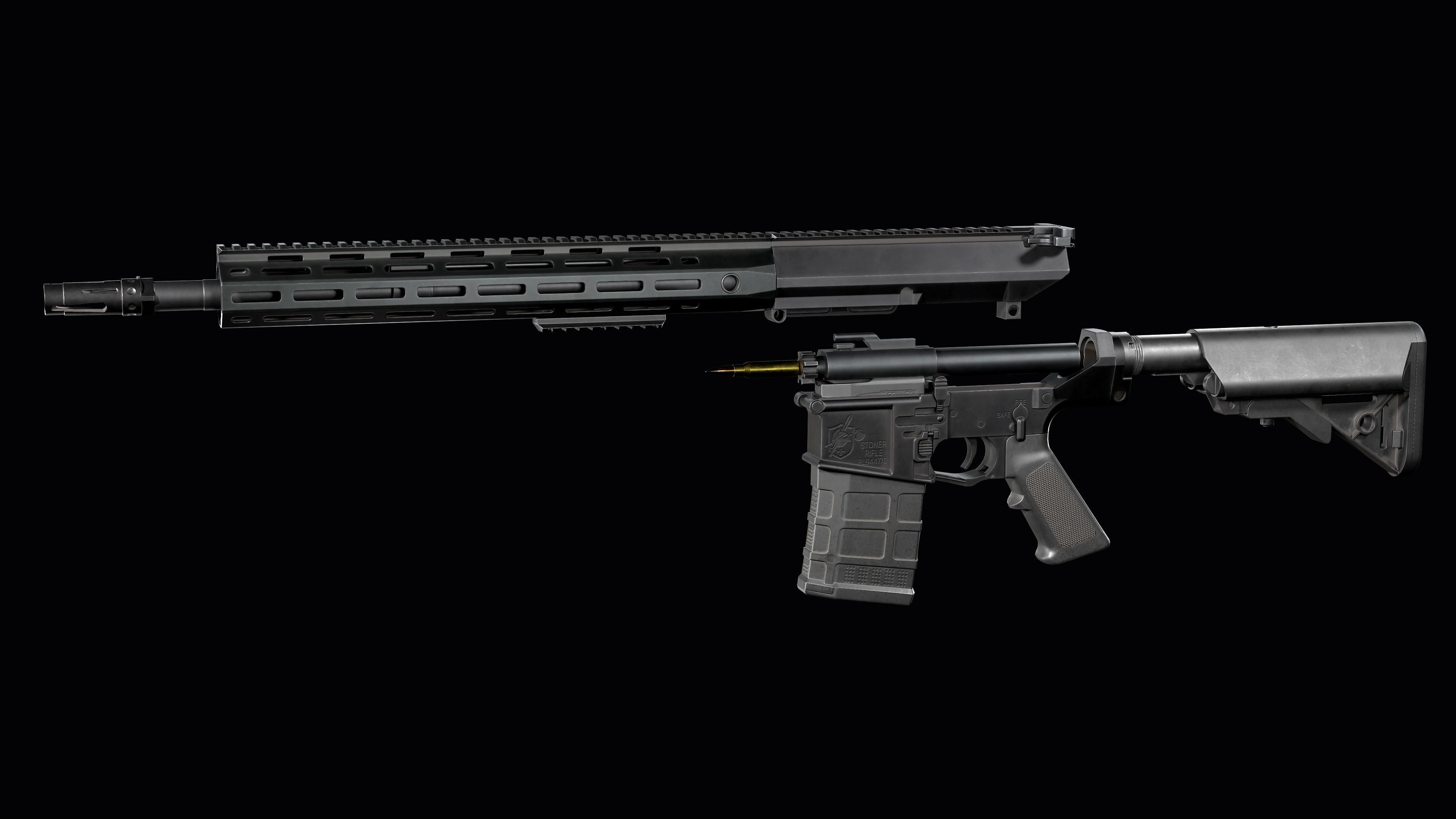 3D model Modular sniper rifle Knights Armament SR 25 VR / AR / low-poly ...