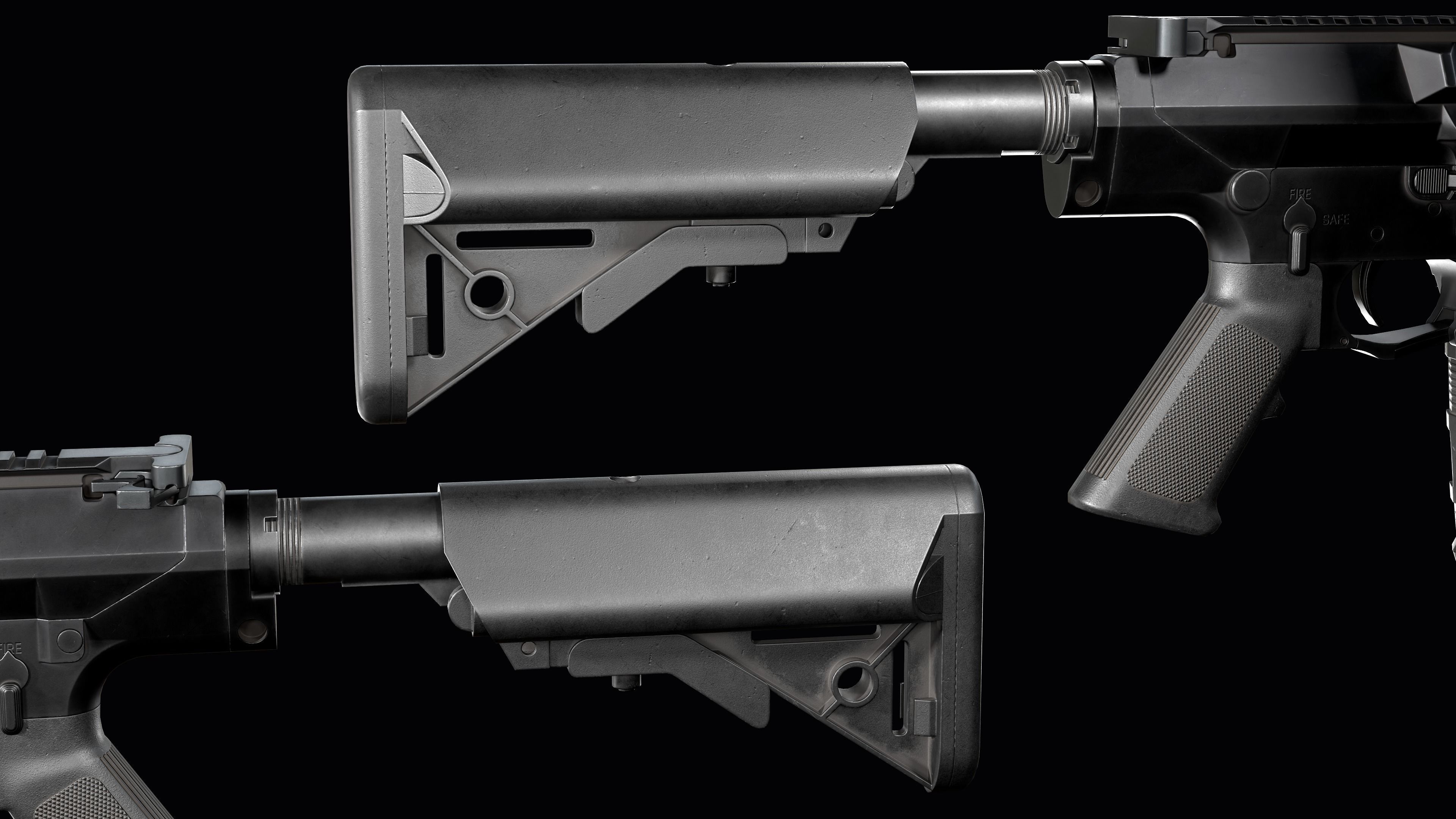 3D model Modular sniper rifle Knights Armament SR 25 VR / AR / low-poly ...