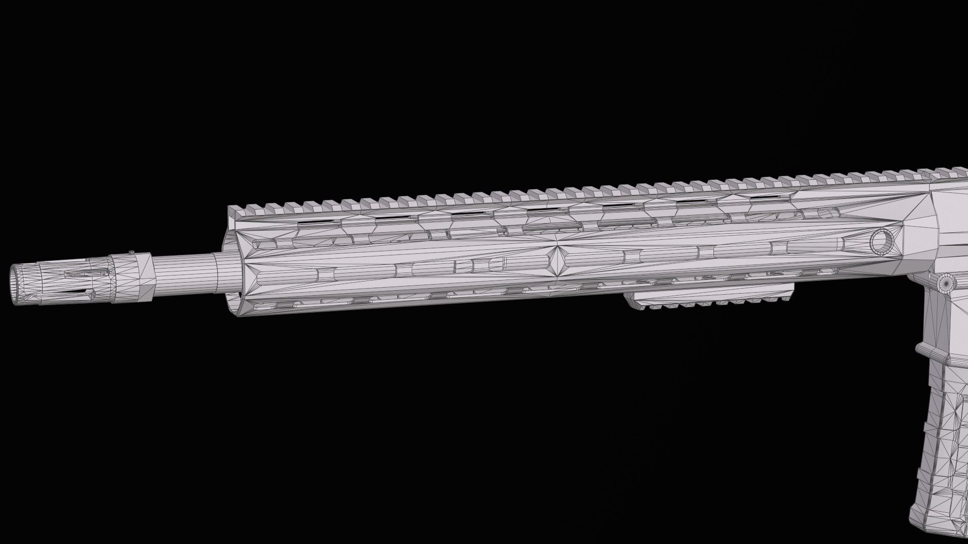 3D model Modular sniper rifle Knights Armament SR 25 VR / AR / low-poly ...