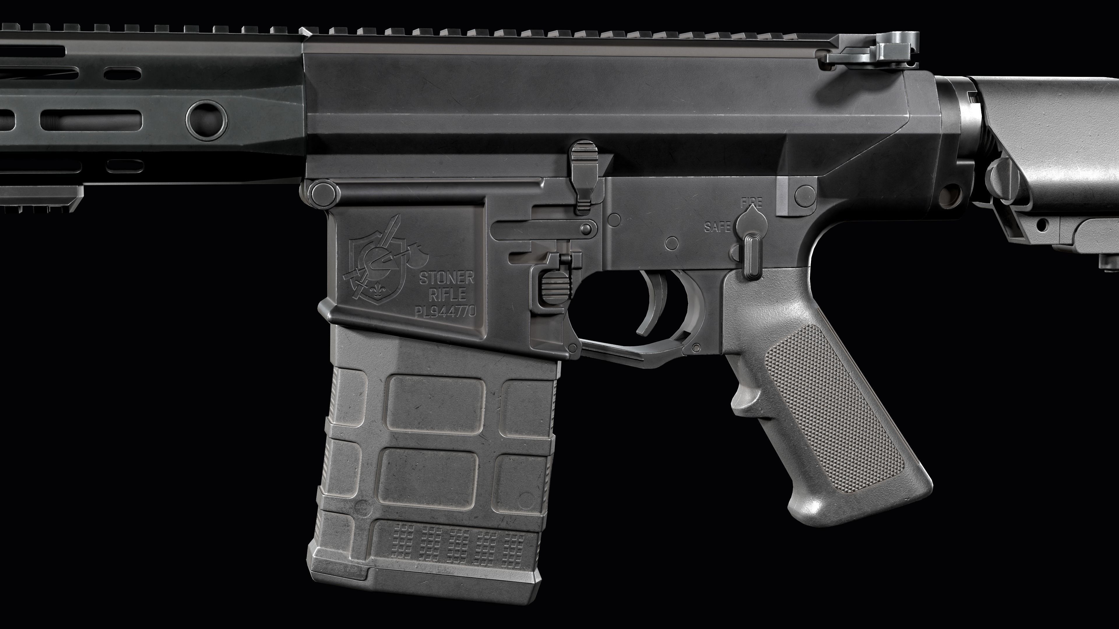 3D model Modular sniper rifle Knights Armament SR 25 VR / AR / low-poly ...