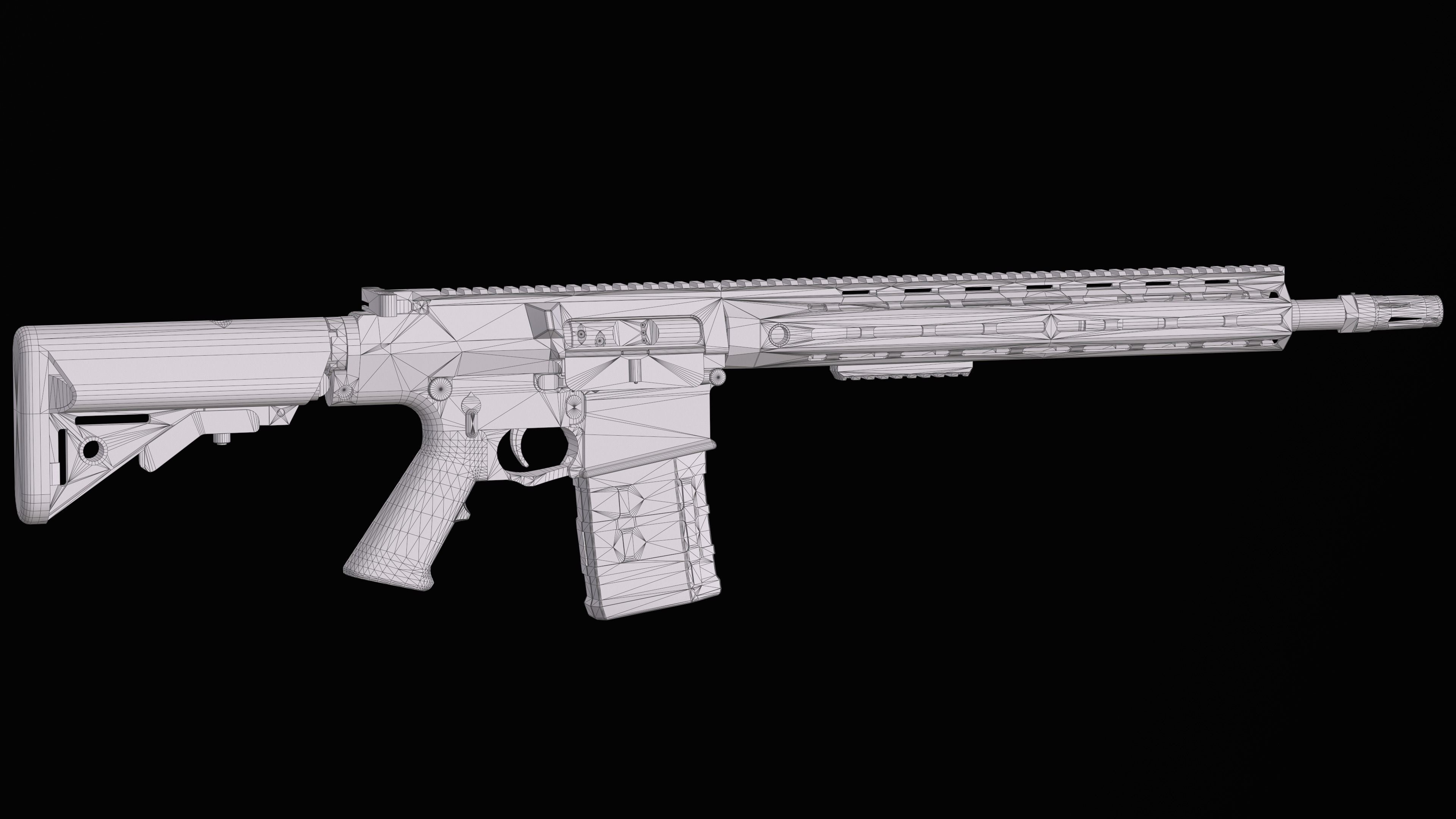 3D model Modular sniper rifle Knights Armament SR 25 VR / AR / low-poly ...