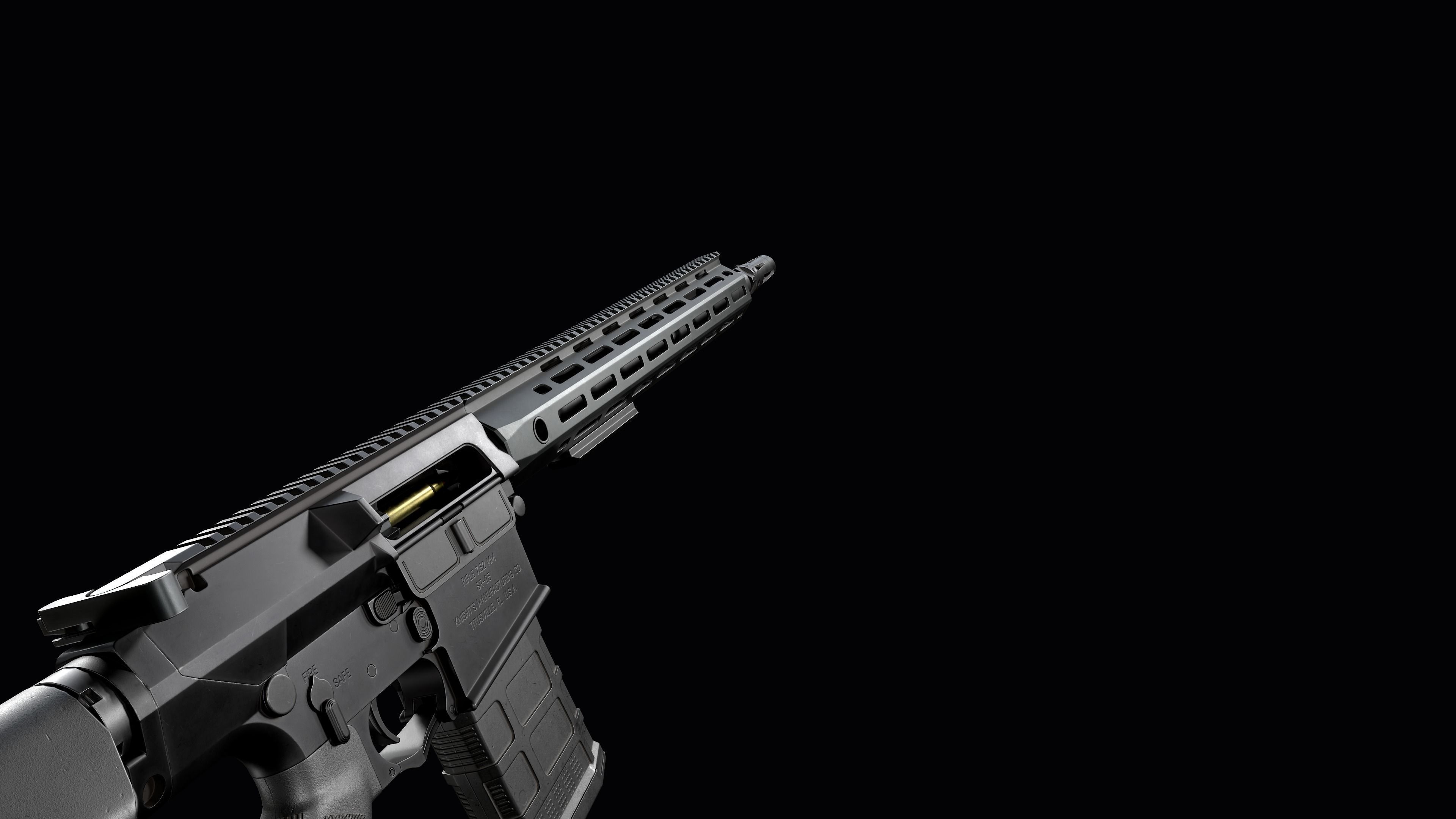 3D model Modular sniper rifle Knights Armament SR 25 VR / AR / low-poly ...