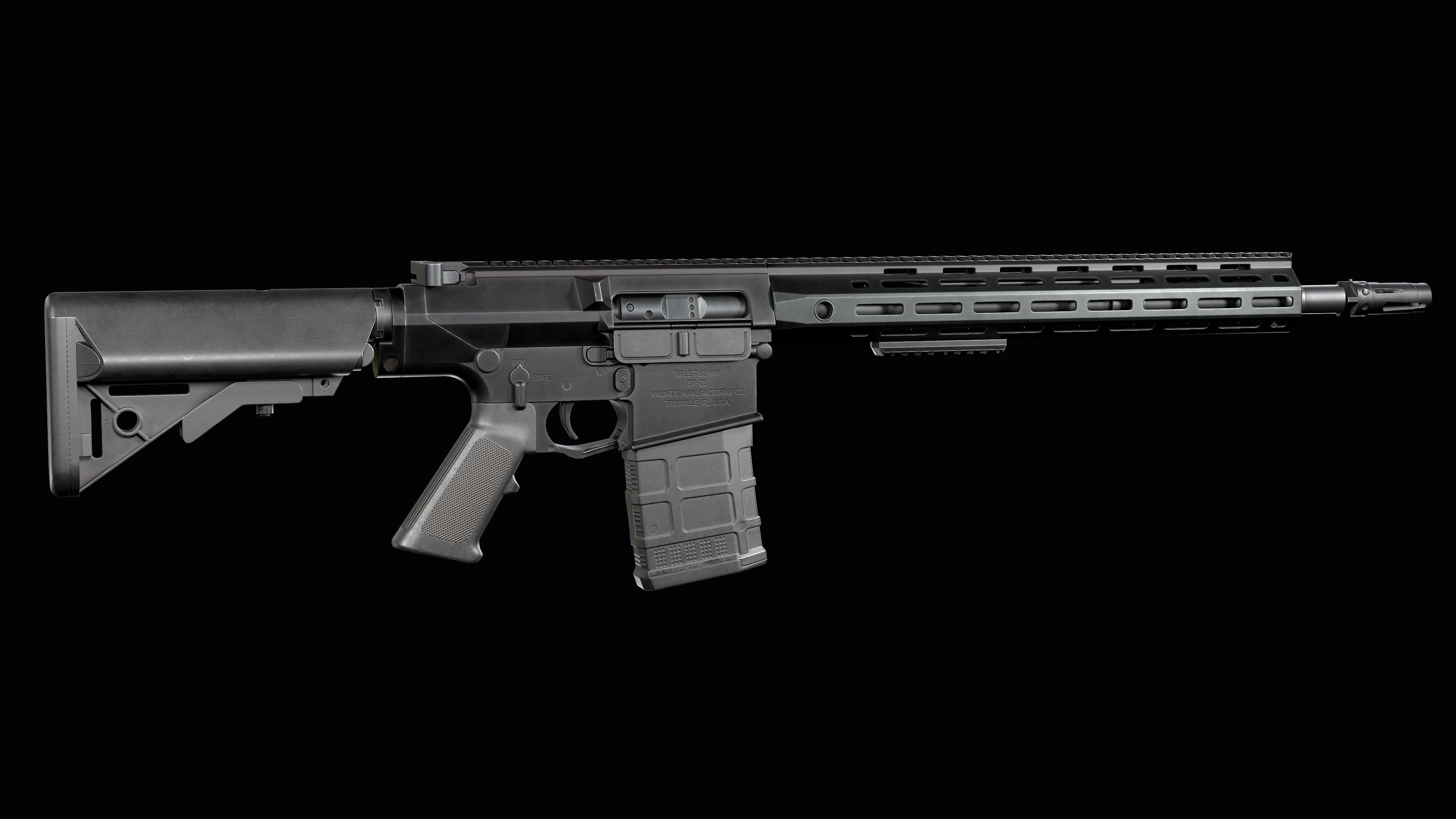 3D model Modular sniper rifle Knights Armament SR 25 VR / AR / low-poly ...