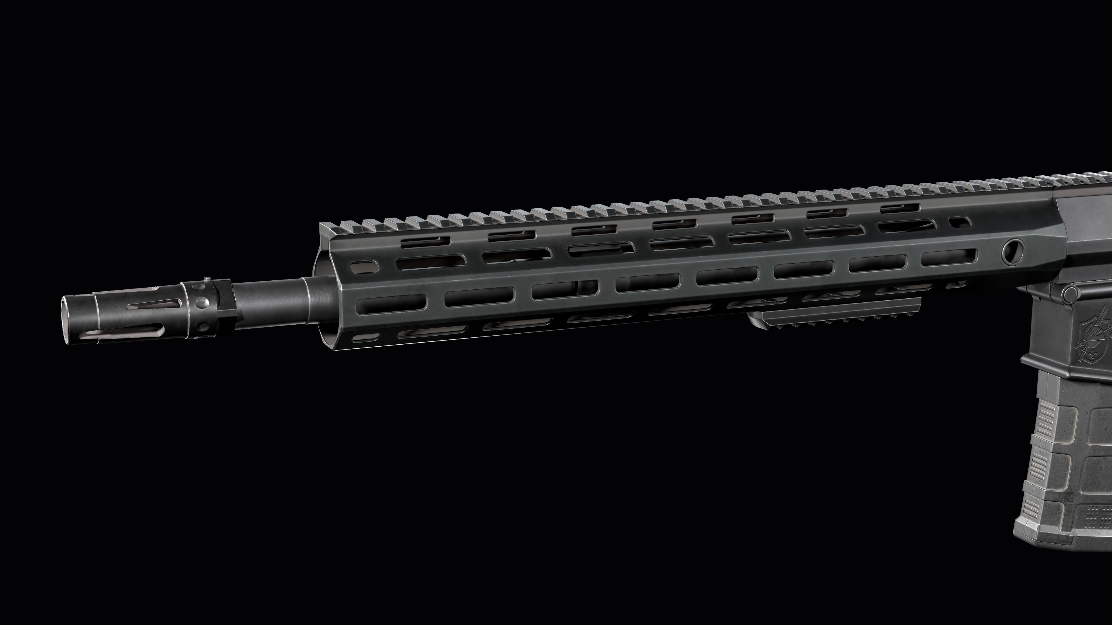 3D model Modular sniper rifle Knights Armament SR 25 VR / AR / low-poly ...