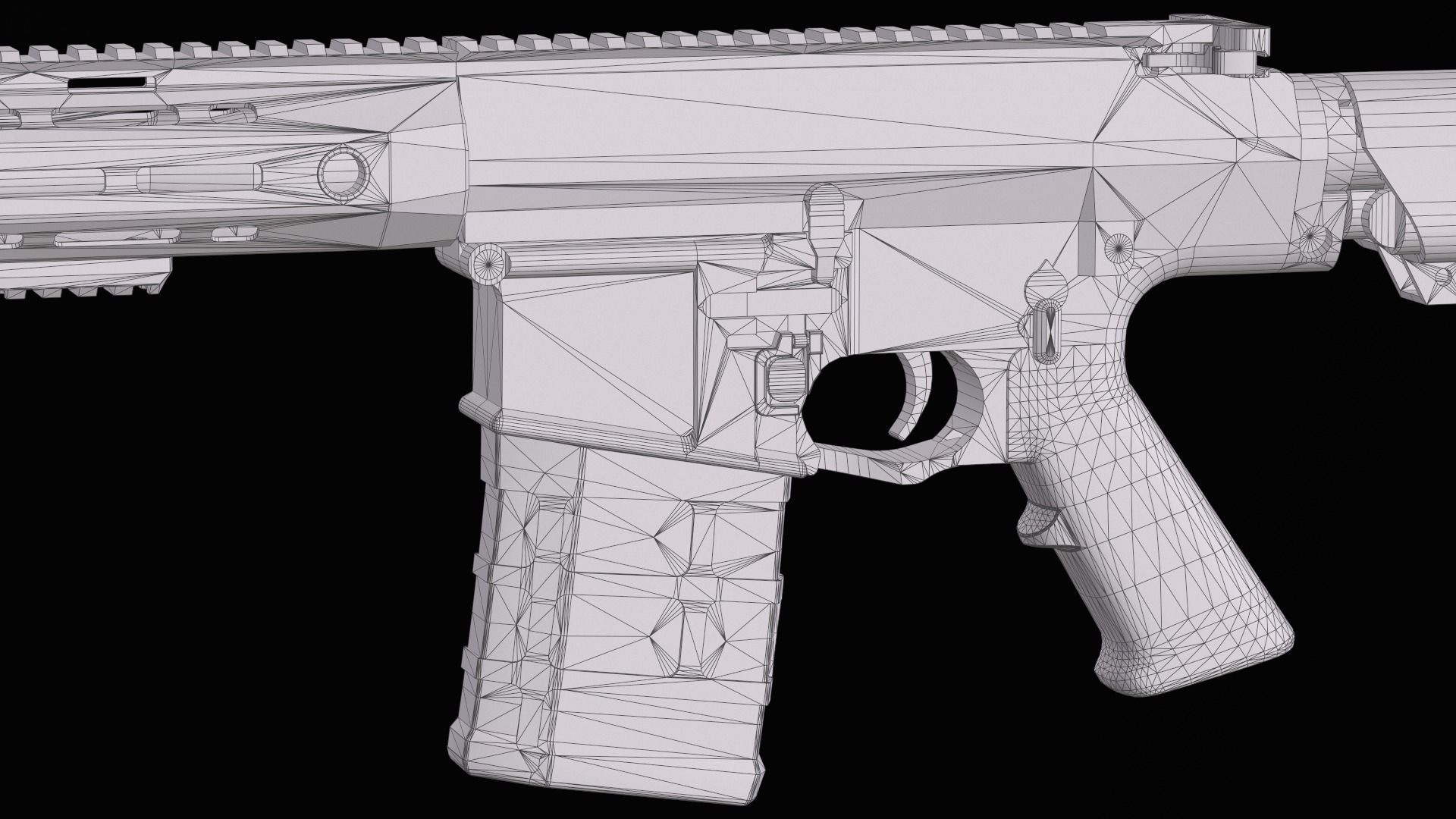 3D model Modular sniper rifle Knights Armament SR 25 VR / AR / low-poly ...