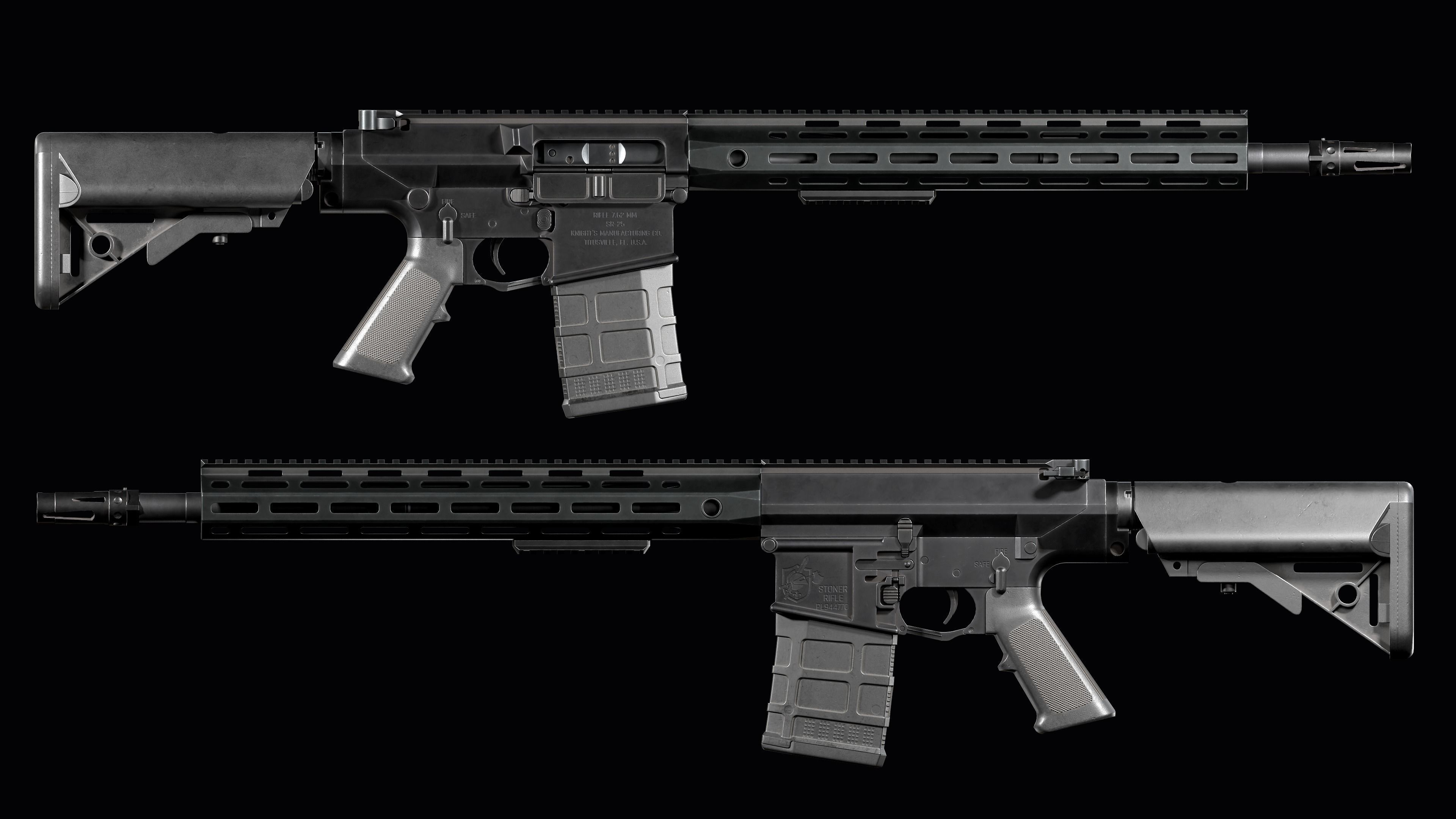 3D model Modular sniper rifle Knights Armament SR 25 VR / AR / low-poly ...