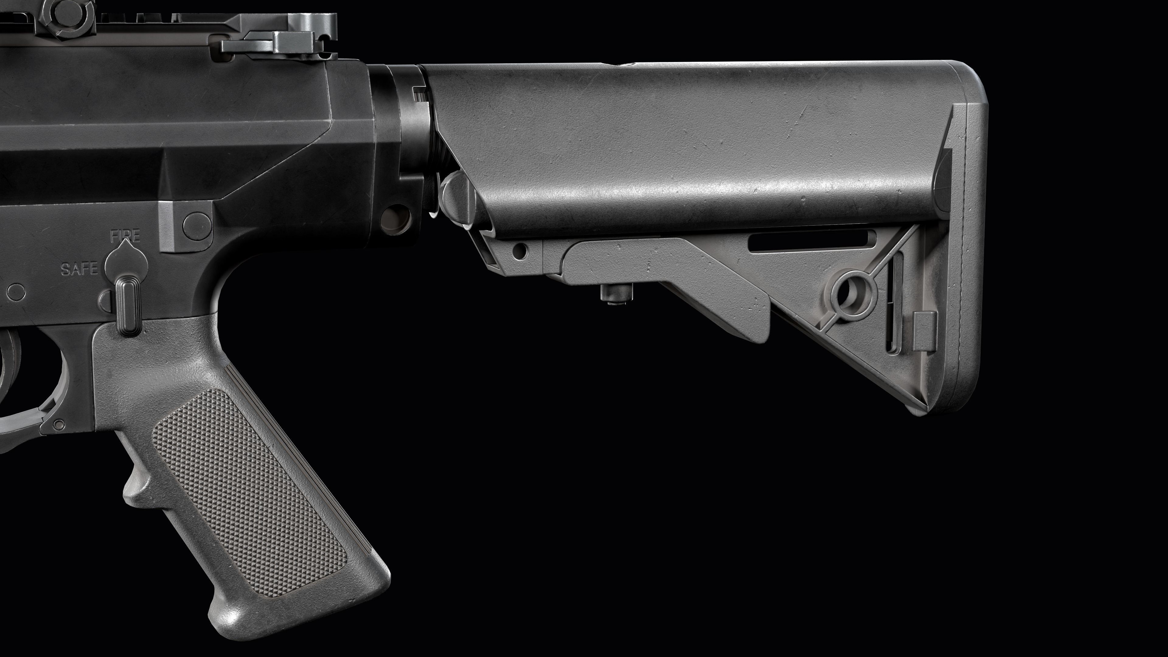 3D model Modular sniper rifle Knights Armament SR 25 VR / AR / low-poly ...