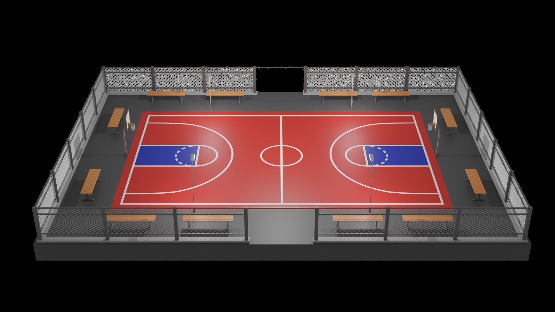 3D model Basketball court A1 VR / AR / low-poly | CGTrader