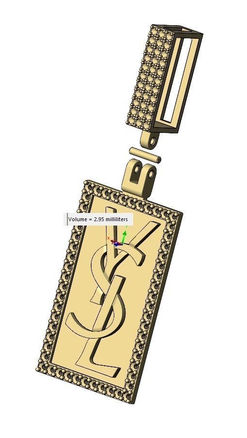 Yves saint laurent logo diamond pendant 3D model 3D printable | CGTrader