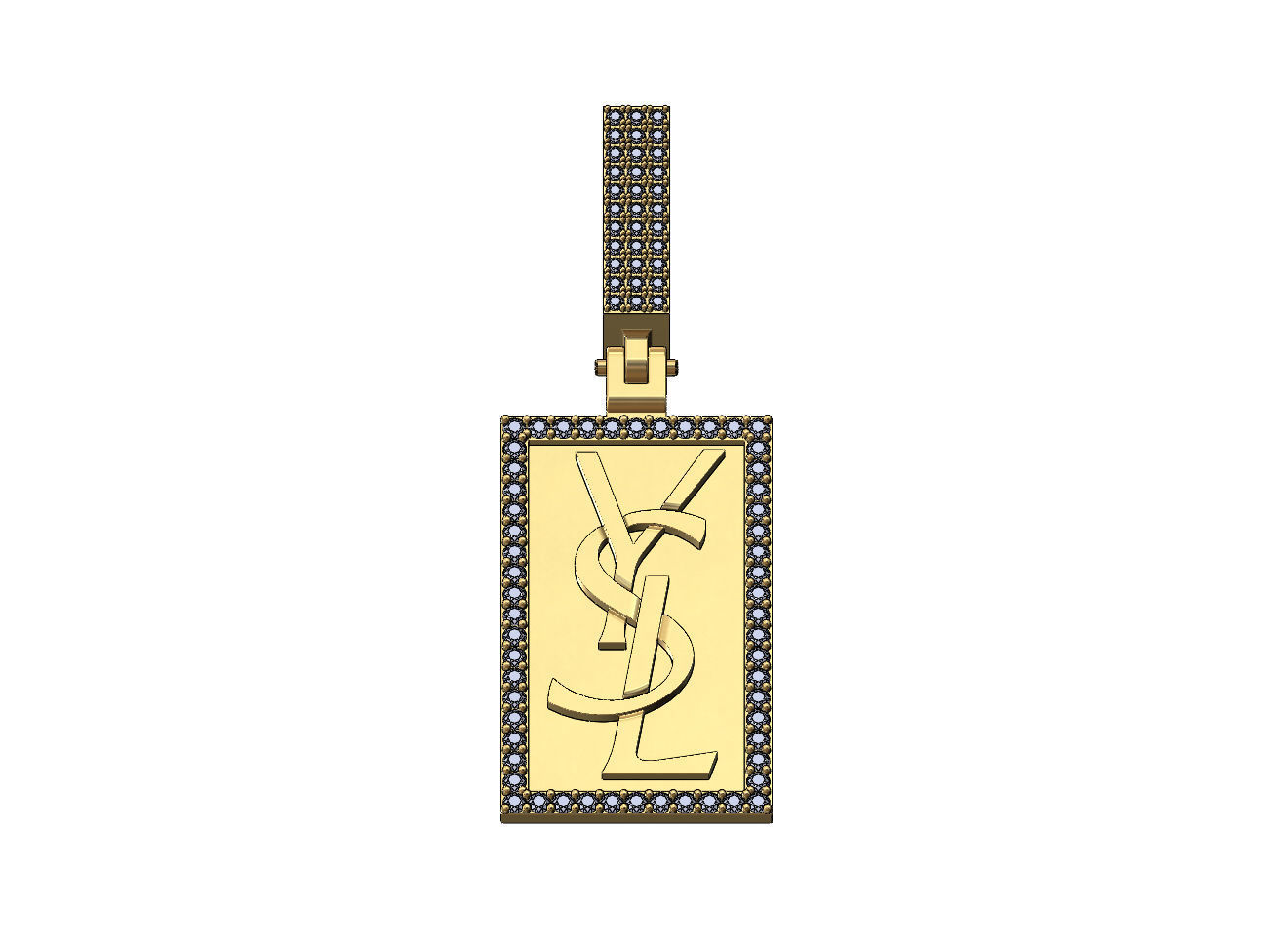 Yves saint laurent logo diamond pendant 3D model 3D printable | CGTrader