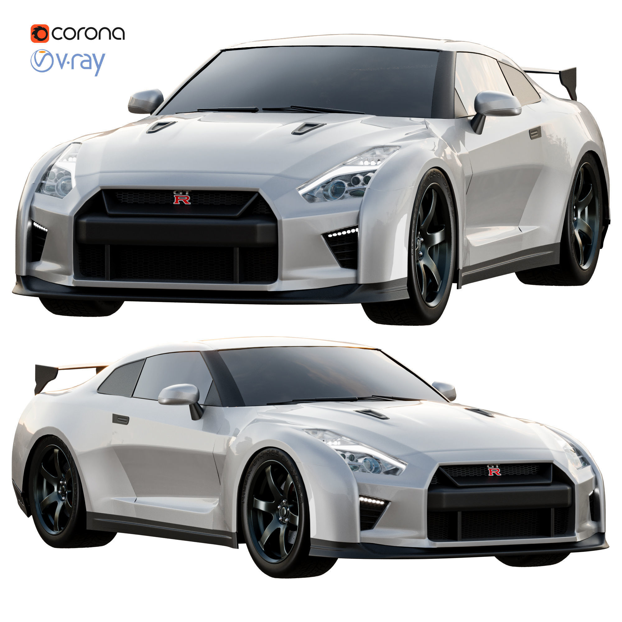 Nissan GTR R35 Vray Corona 3D model | CGTrader