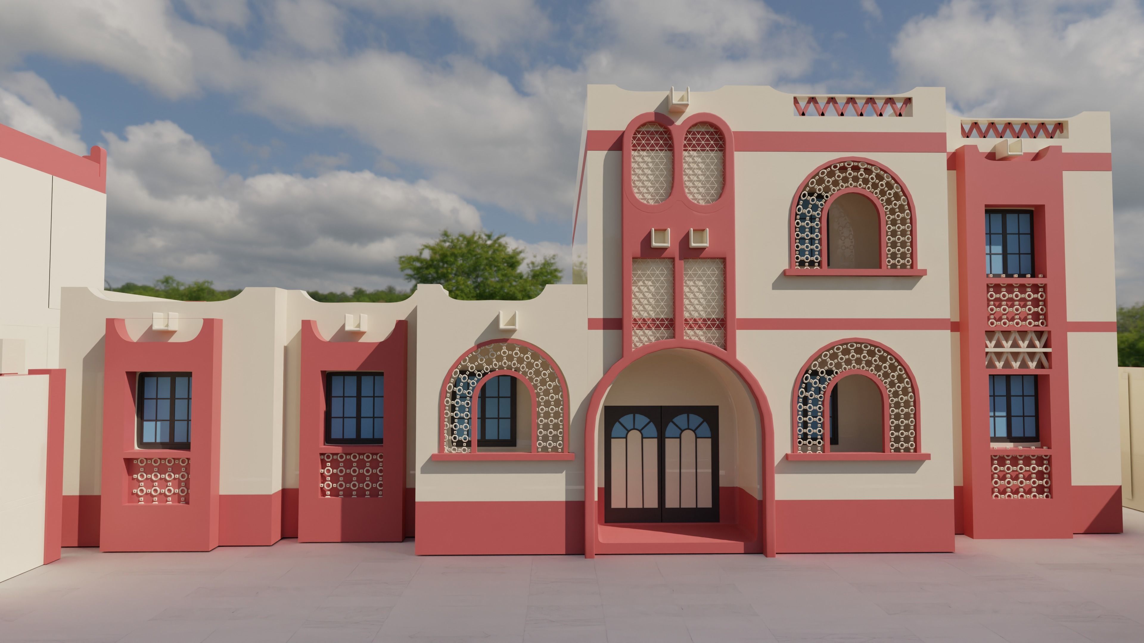 arabic School complex 3D model | CGTrader