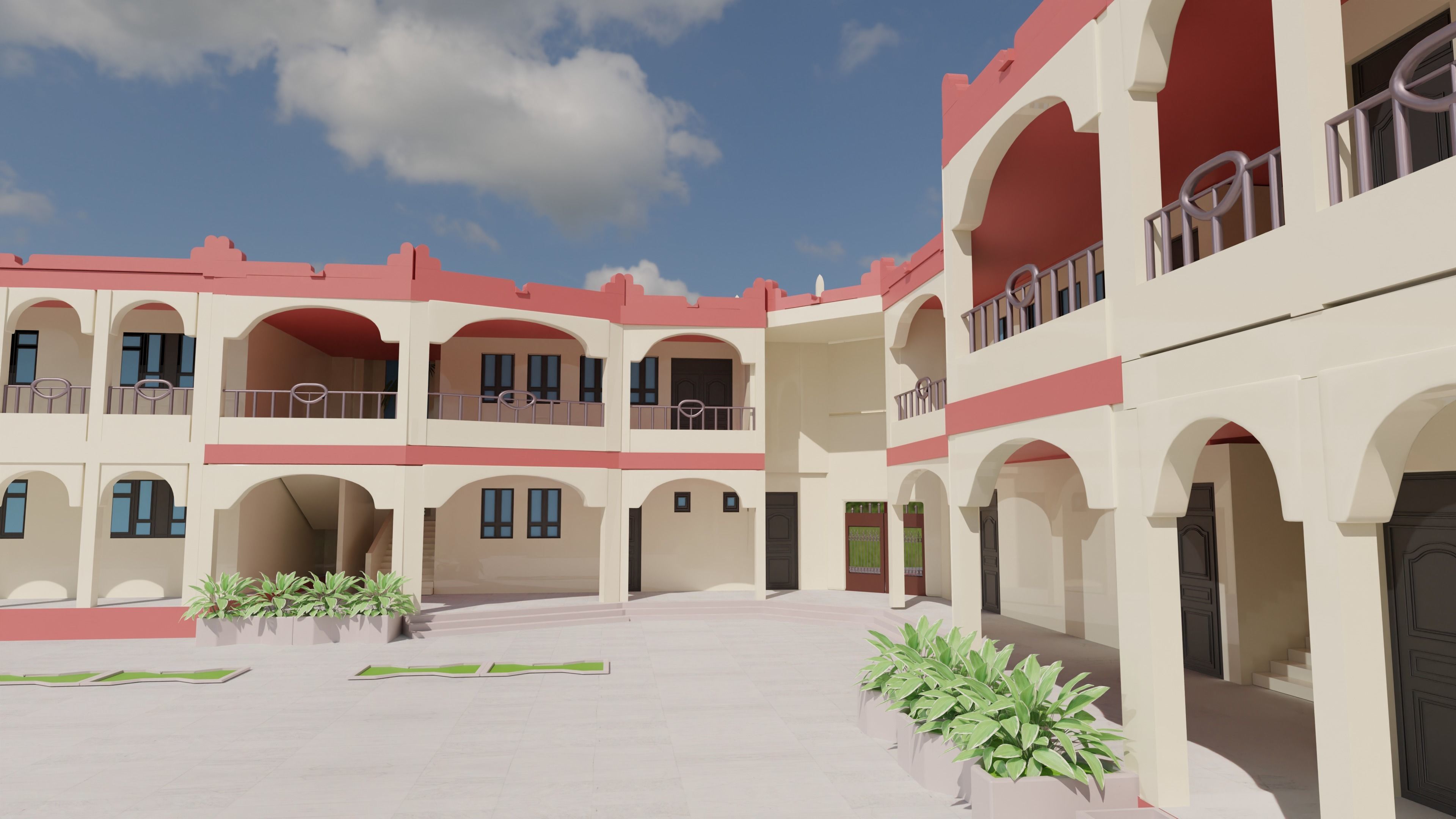 arabic School complex 3D model | CGTrader