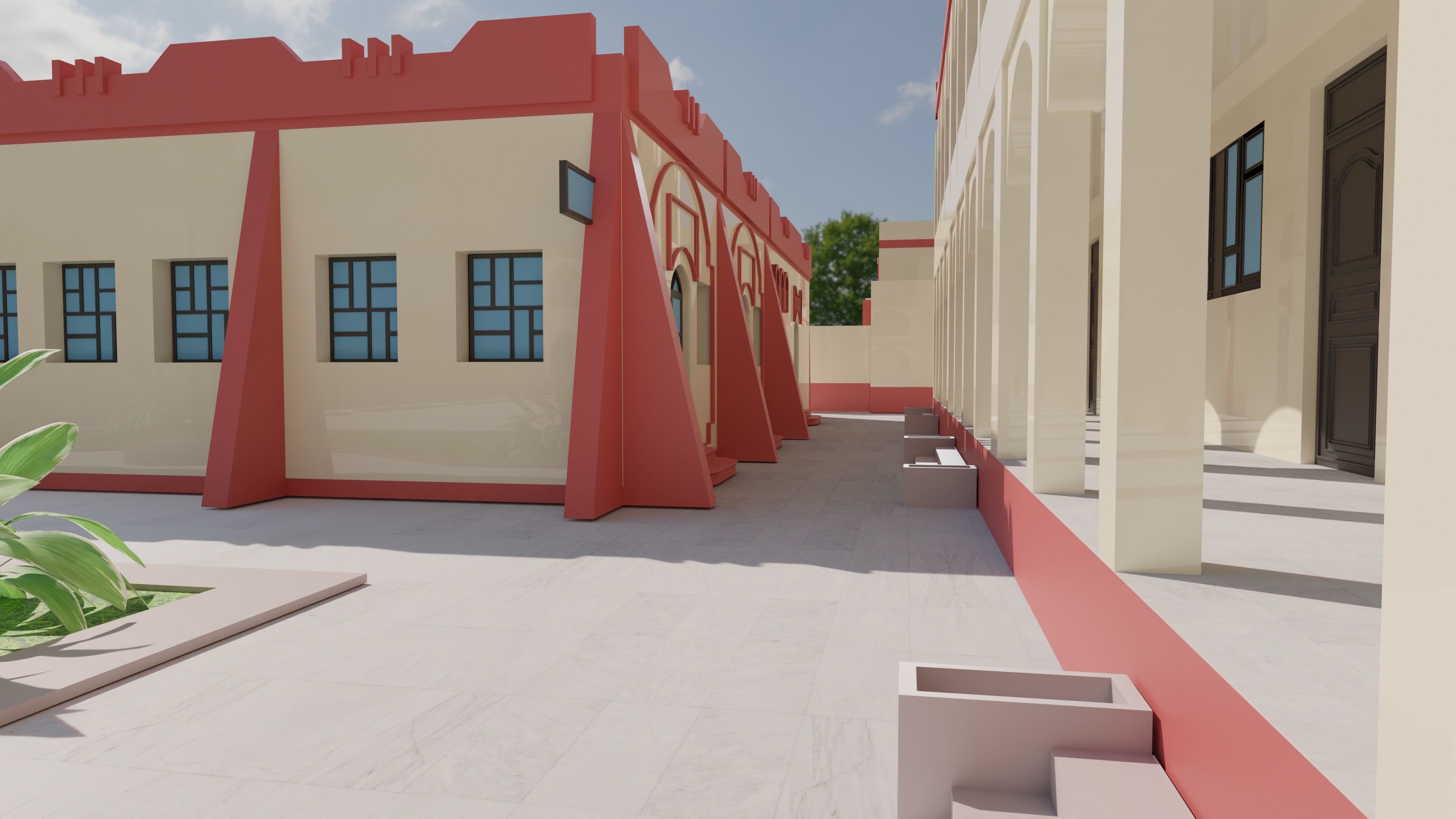 arabic School complex 3D model | CGTrader