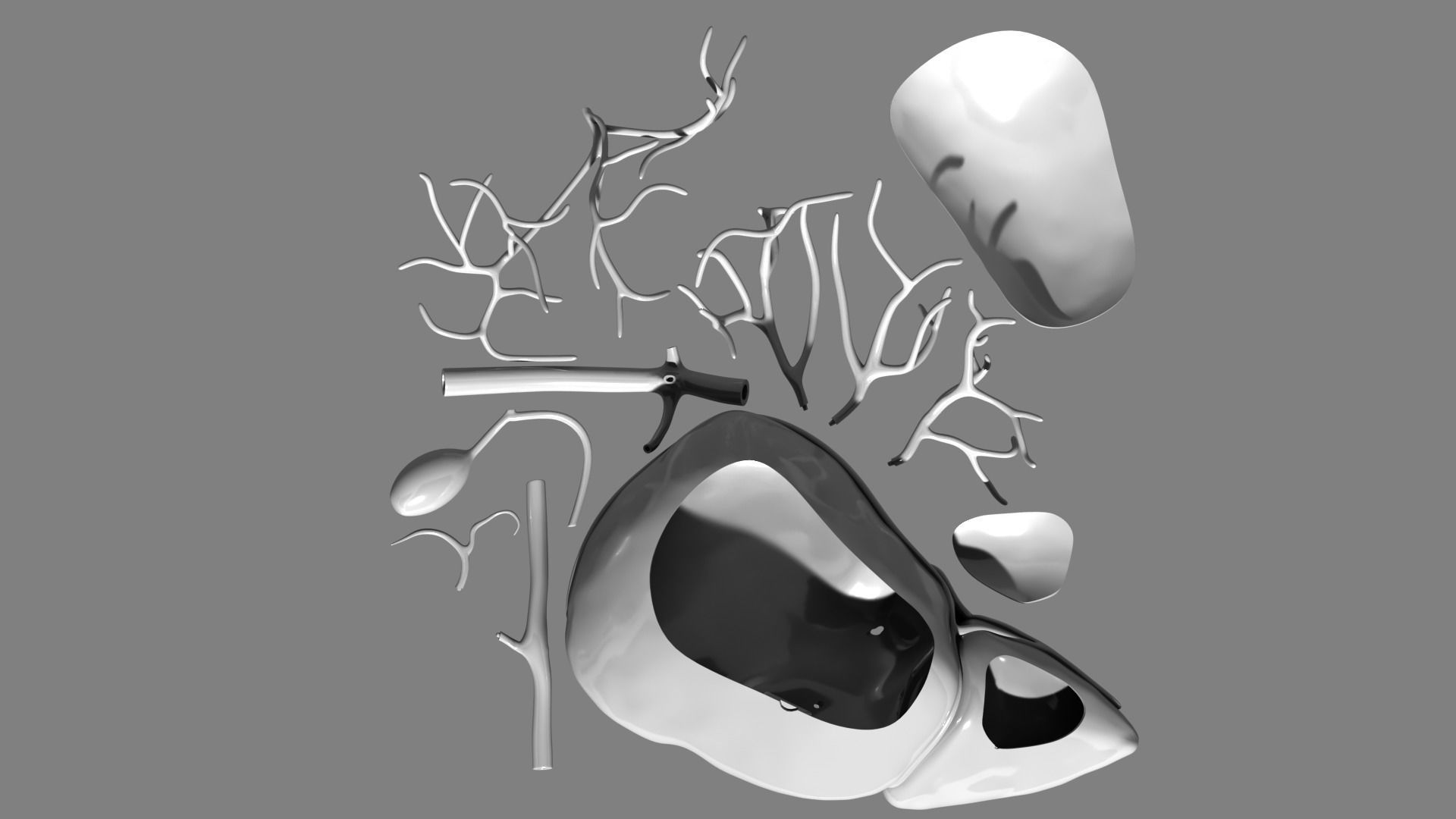 Printable Human Liver Anatomy 3 in1 3D model 3D printable | CGTrader