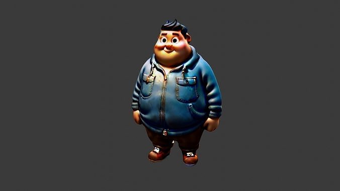 3D model Man Fat Character Cartoon VR / AR / low-poly | CGTrader