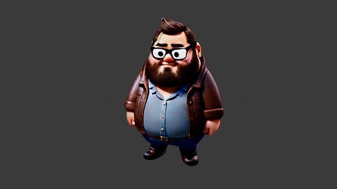 3D model Fat Cartoon Man VR / AR / low-poly | CGTrader