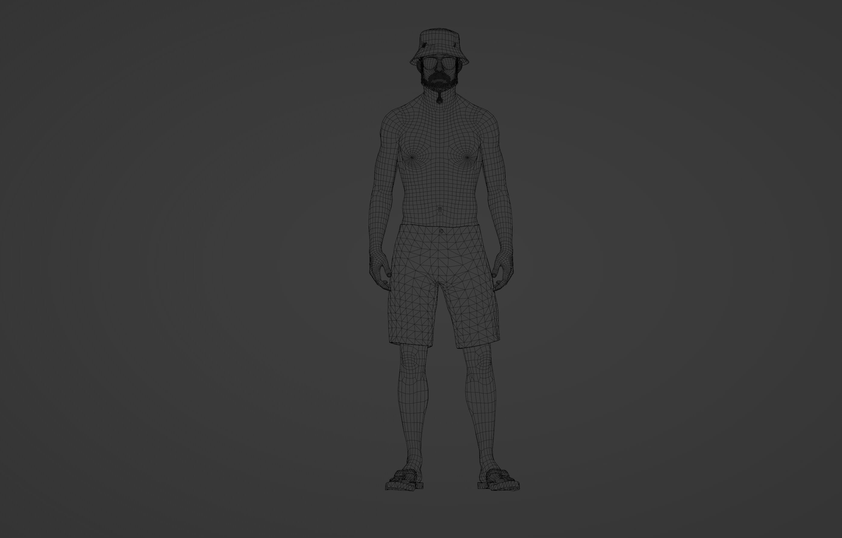 Dangerous man on the beach 3D model | CGTrader