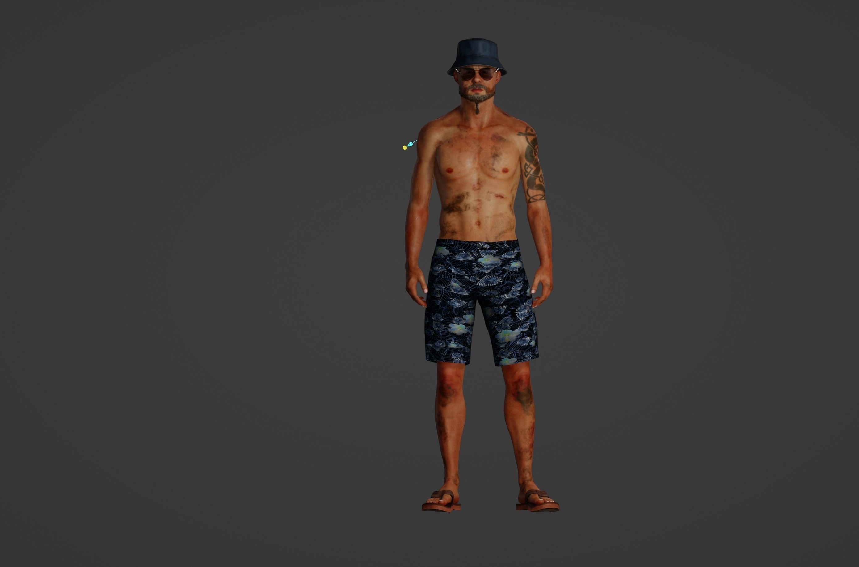 Dangerous man on the beach 3D model | CGTrader