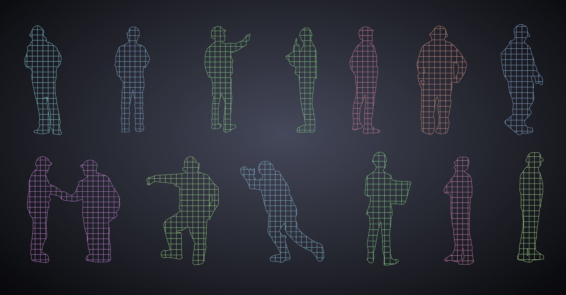 3D silhouettes of engineers workers various file format 3D model | CGTrader