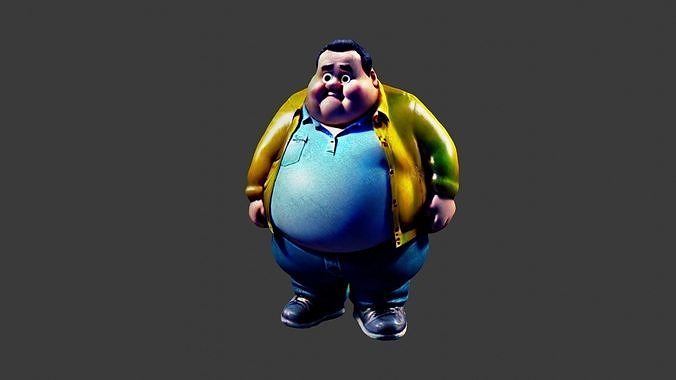 3D model Fat Man Cartoon VR / AR / low-poly | CGTrader