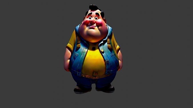 3D model Fat Man Cartoon VR / AR / low-poly | CGTrader