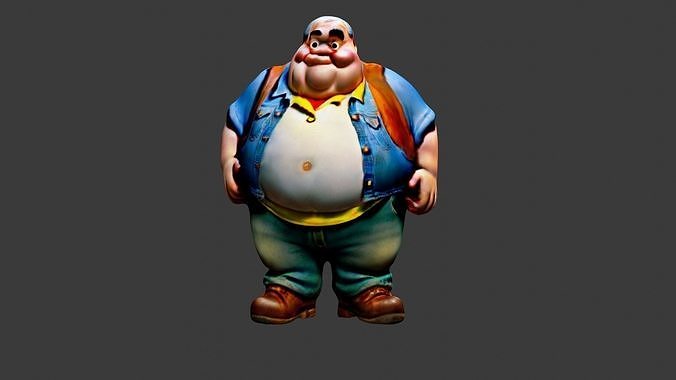 3D model Fat Man Cartoon VR / AR / low-poly | CGTrader