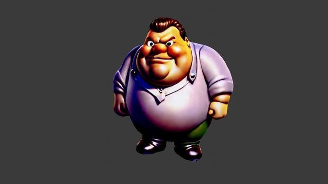 3D model Fat Man Cartoon VR / AR / low-poly | CGTrader