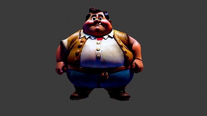 3D model Cartoon Fat Man VR / AR / low-poly | CGTrader