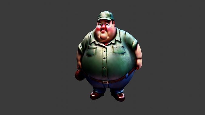 3D model Cartoon Fat Man VR / AR / low-poly | CGTrader
