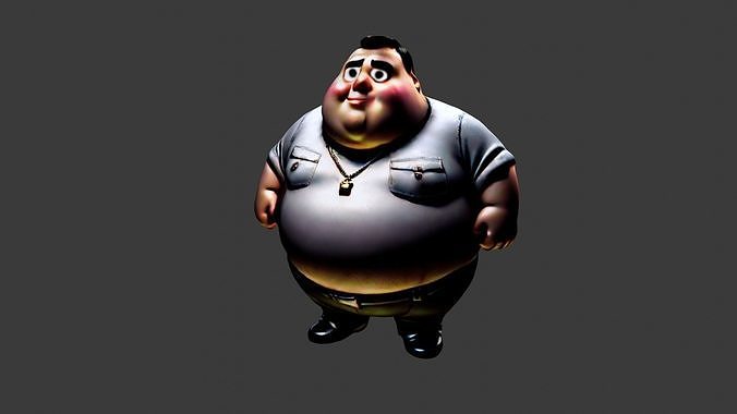 3D model Fat Man Character VR / AR / low-poly | CGTrader