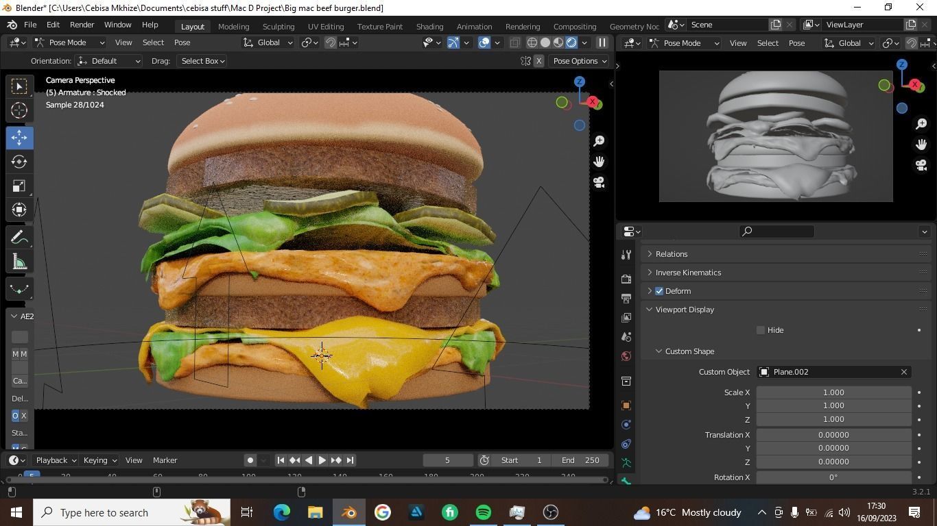 Beef burger for blender free VR / AR / low-poly 3D model rigged | CGTrader