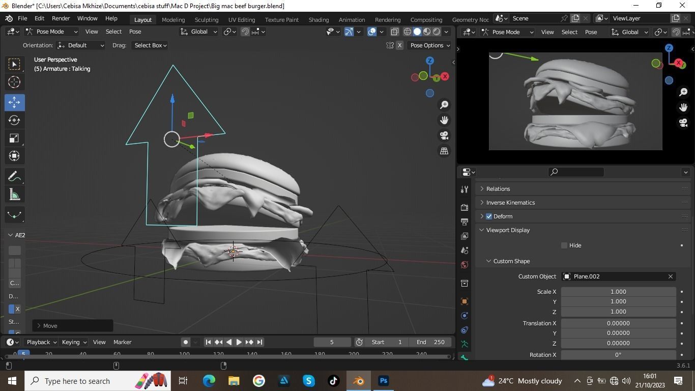 Beef burger for blender free VR / AR / low-poly 3D model rigged | CGTrader